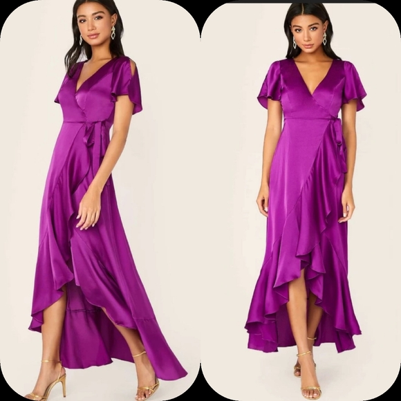 Petal Roz | Dresses | Ruffle Wrap Magenta Maxi Dress | Poshmark